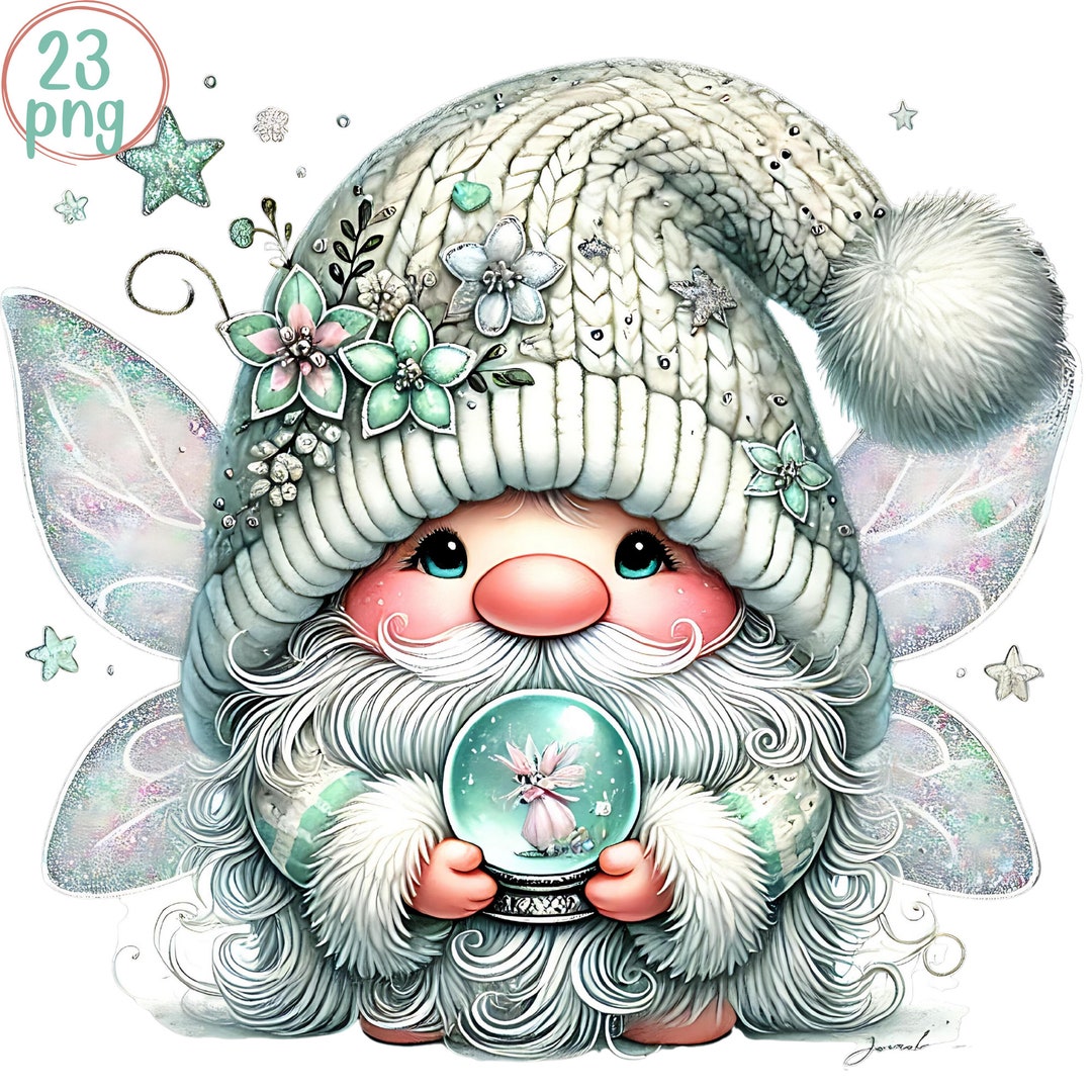 Watercolor White Angel Gnome Clipart PNG Bundle | 23 High-quality Pngs ...