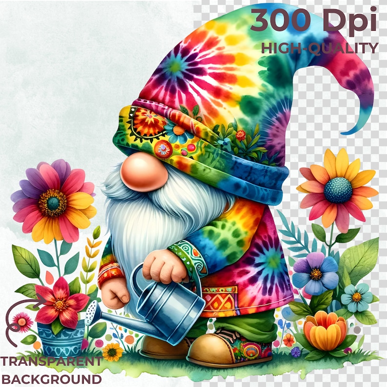 Hippie Gnomes Png Sublimation Design Download, Hand Drawn Gnomes Png ...