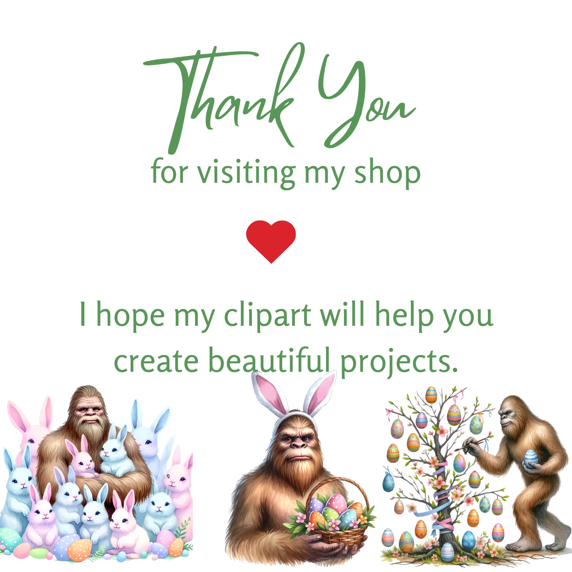Easter Bigfoot & Bunny Watercolor Art – Whimsical Spring Print (digital ...