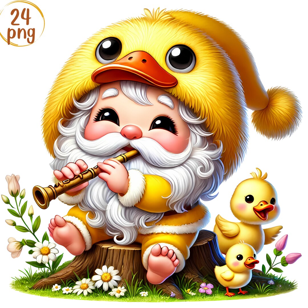 Gnome and Duck Watercolor Clipart Set - 24 Pngs, Sublimation PNG ...