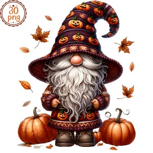 Fall Gnome Clipart, Gnome Clipart Bundle34 Png, Autumn Gnome Png ...
