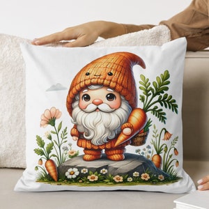 Cute Gnome Carrot ,watercolor Clipart ,farmer , Gnomes Sublimation ...