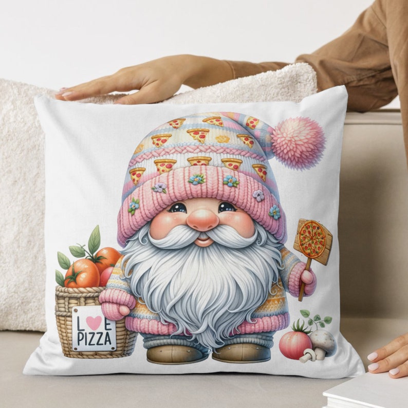 Watercolor Pizza Gnome Clipart PNG Bundle, Foodie Art (digital Download ...
