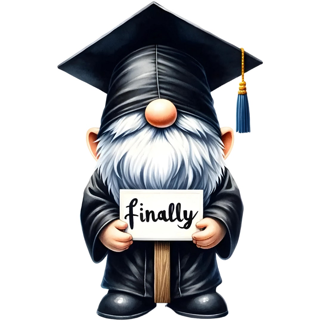 Graduation Gnome Clipart PNG Bundle, 22 PNG, Graduation Gnome Clipart ...