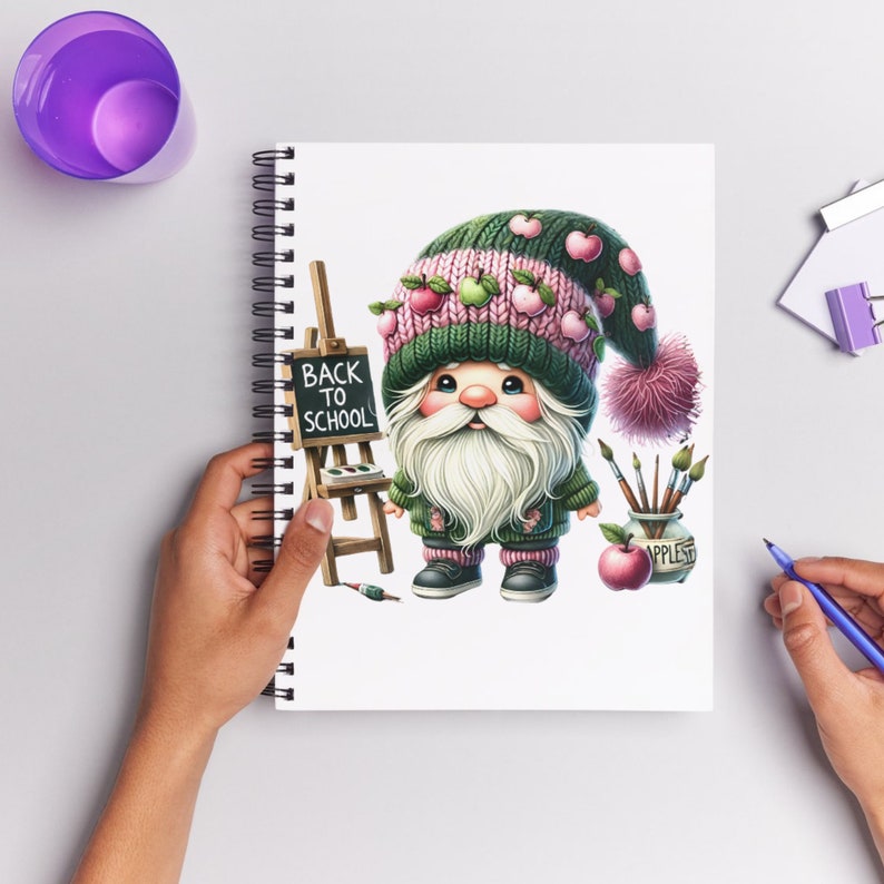 Watercolor Back to School Gnome Clipart, Teacher Student PNG (digital ...