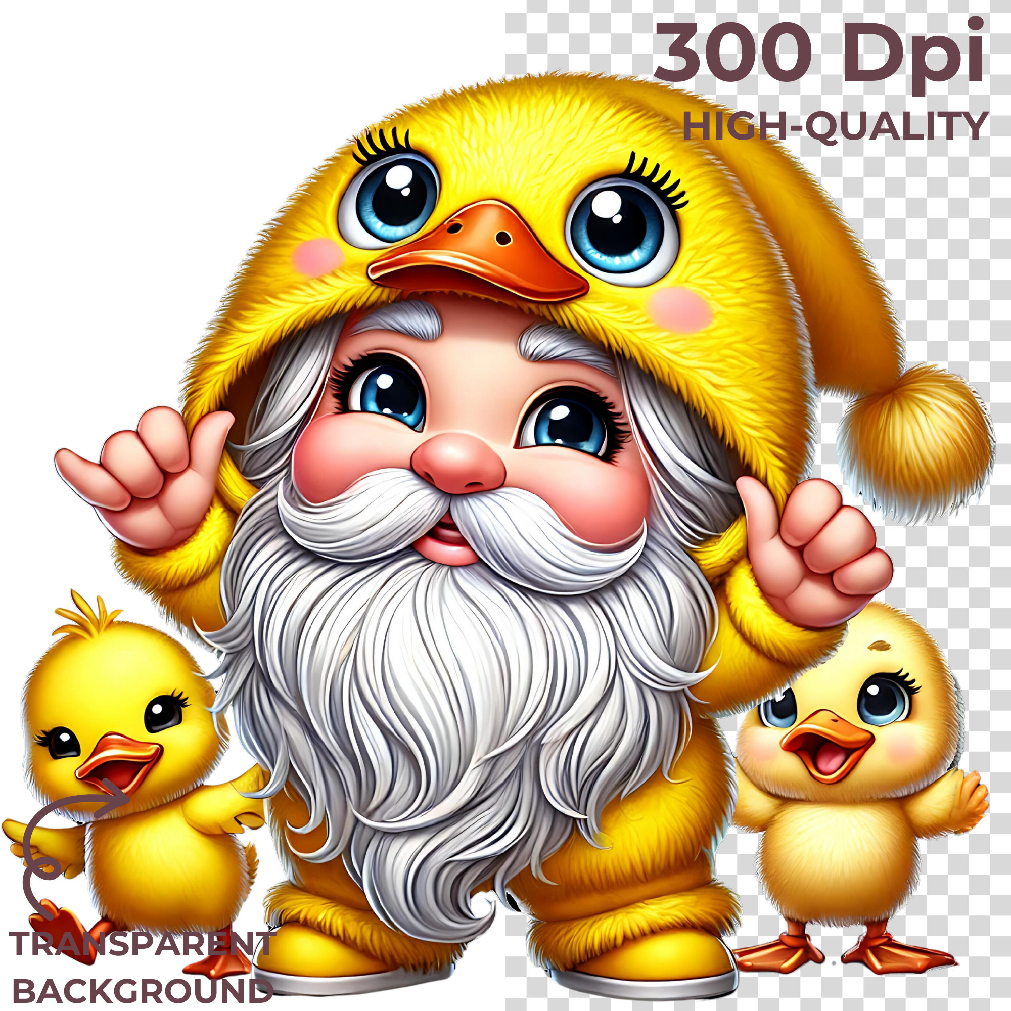 Gnome and Duck Watercolor Clipart Set 24 Pngs, Sublimation PNG Digital ...