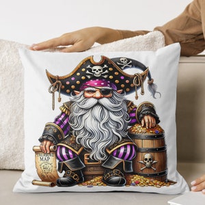 Pirate Captain Gnome Watercolor Clipart – 24 PNG Files (digital ...