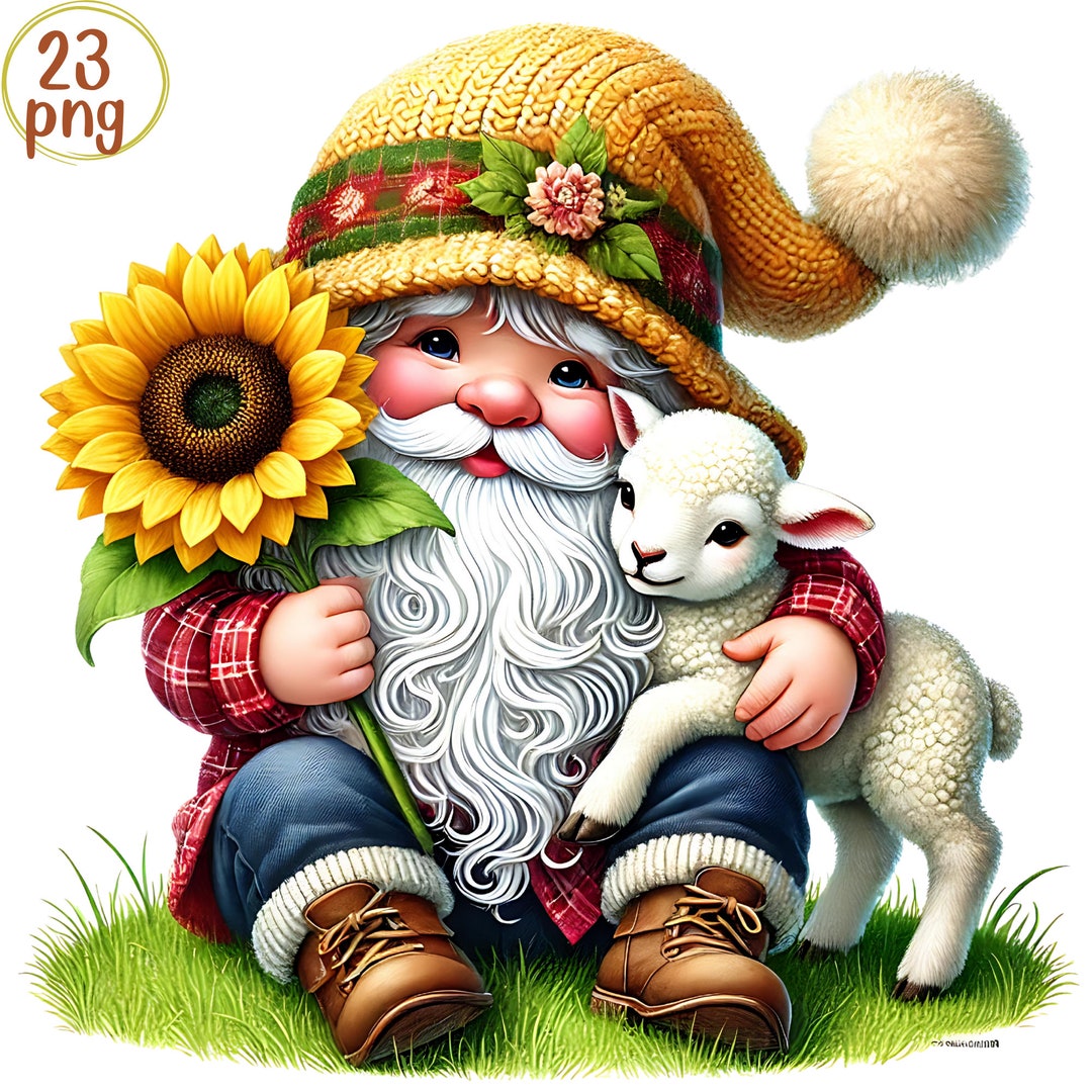Watercolor Farm Gnome Clipart | Country Animals Pngs (digital Download ...