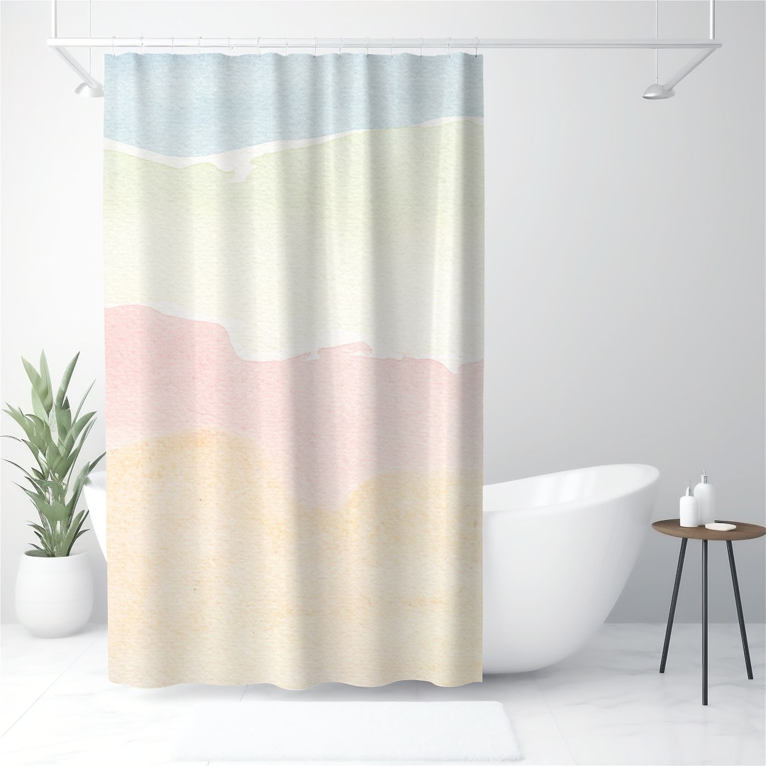 Pastel Colored Shower Curtain Shower Curtain Abstract Polyester Shower ...