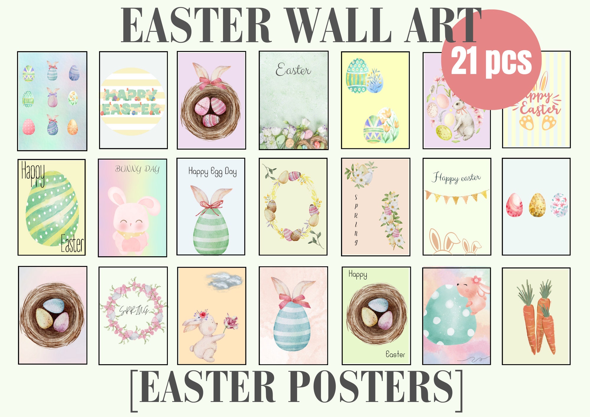 Easter Printable Wall Art Easter Posters Digital Art Easter Easter ...