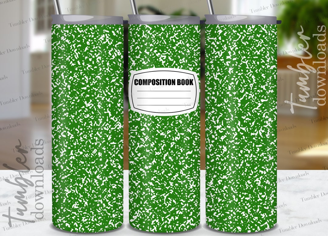 Green Composition Book Tumbler Wrap PNG, Teacher Student School Tumbler ...