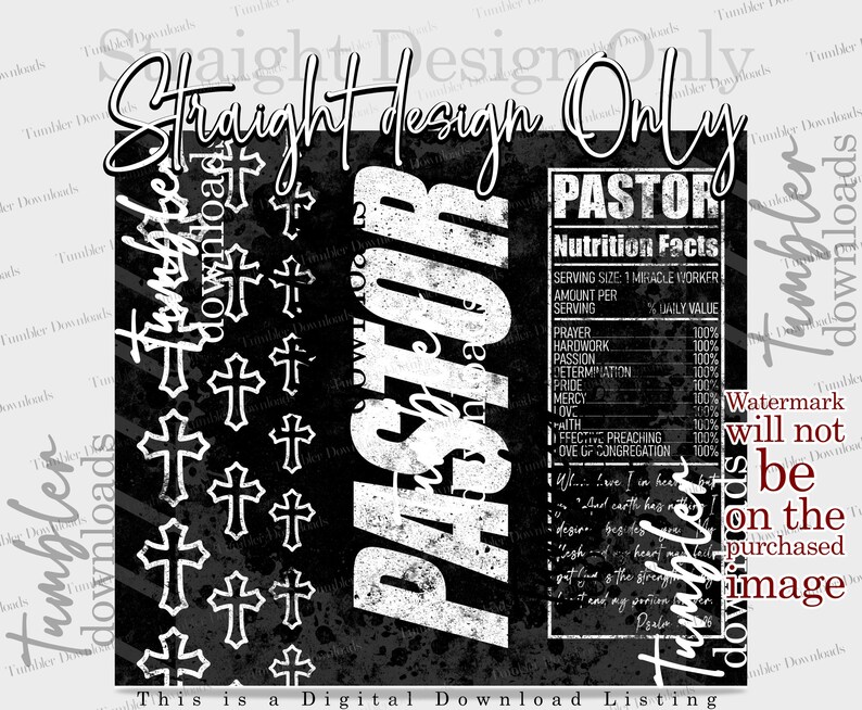 Pastor Tumbler: Distressed Cross, Christian Design (PNG Download) - Etsy