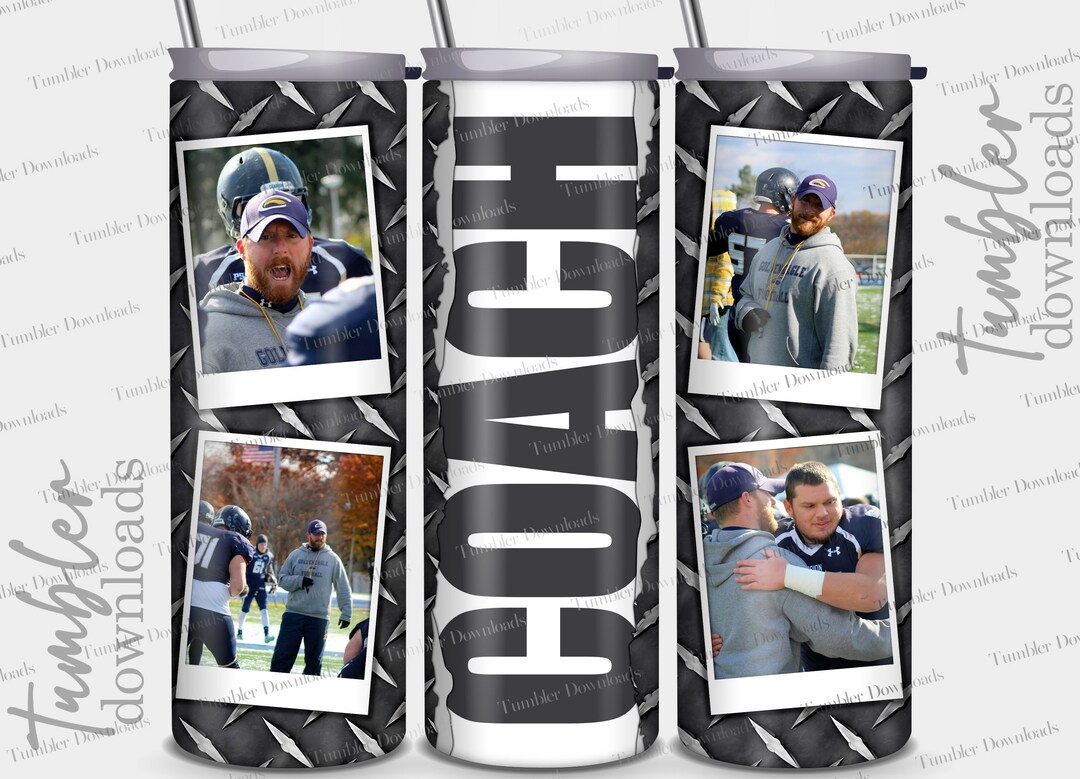 Football Coach Digital Download Metal Tumbler Wrap Baseball Basketball ...