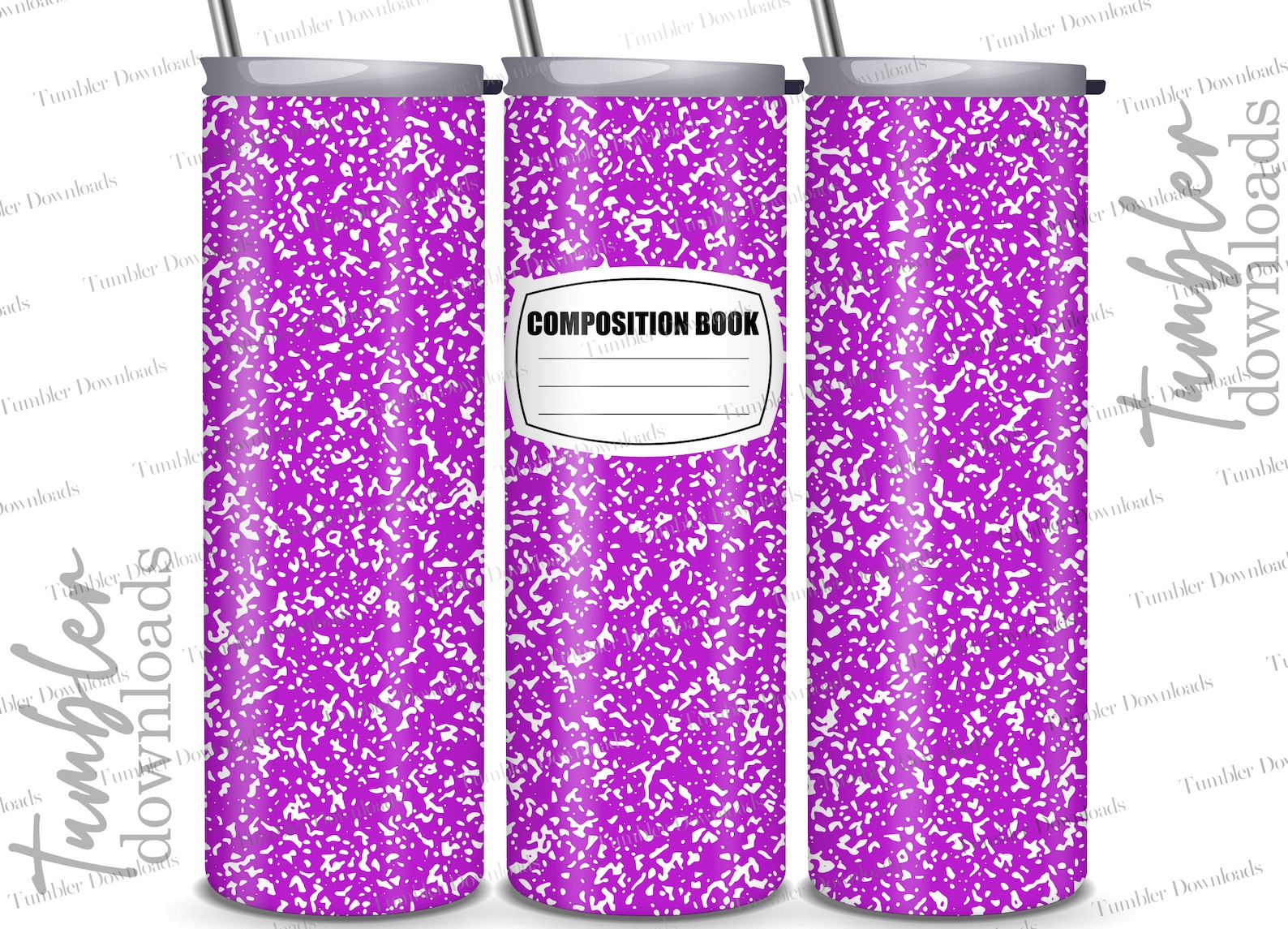 Purple Composition Book Tumbler Wrap PNG, Teacher Student School ...