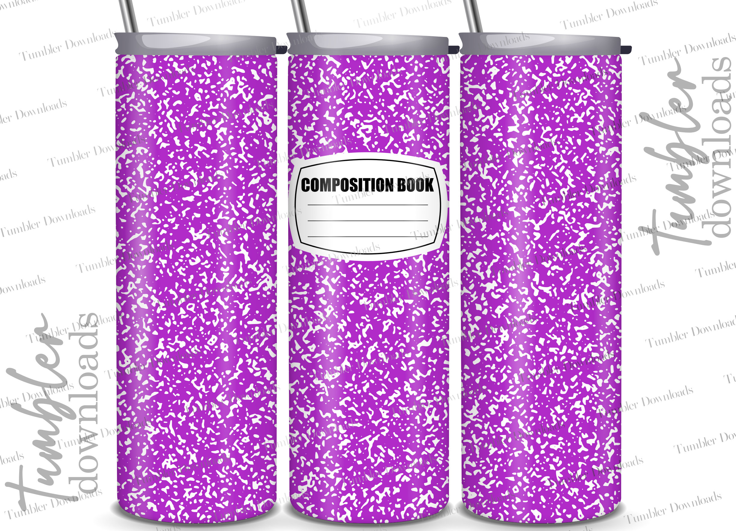 Purple Composition Book Tumbler Wrap PNG, Teacher Student School ...