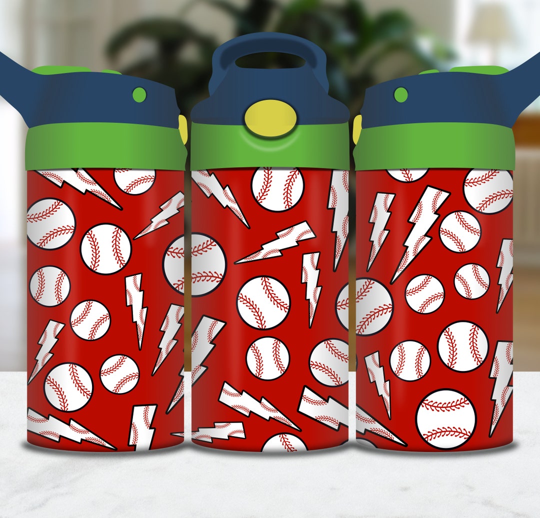 Red Kids Tumbler Wrap PNG 12 Oz Baseball Tumbler Straight Flip Top ...