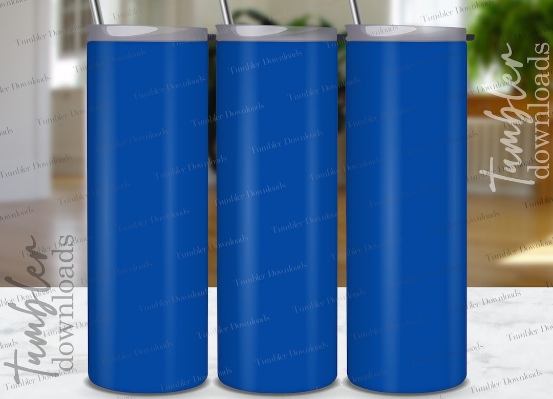 Solid Blue Tumbler, 20 Oz Plain Cobalt Blue Tumbler Sublimation Design ...