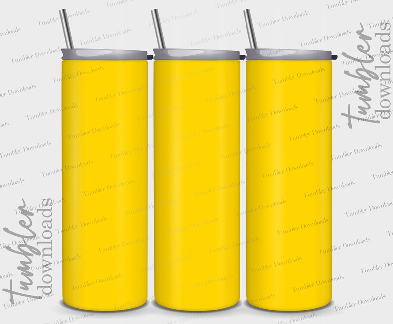 Solid Yellow Tumbler, 20 Oz Plain Tumbler Sublimation Design Yellow ...