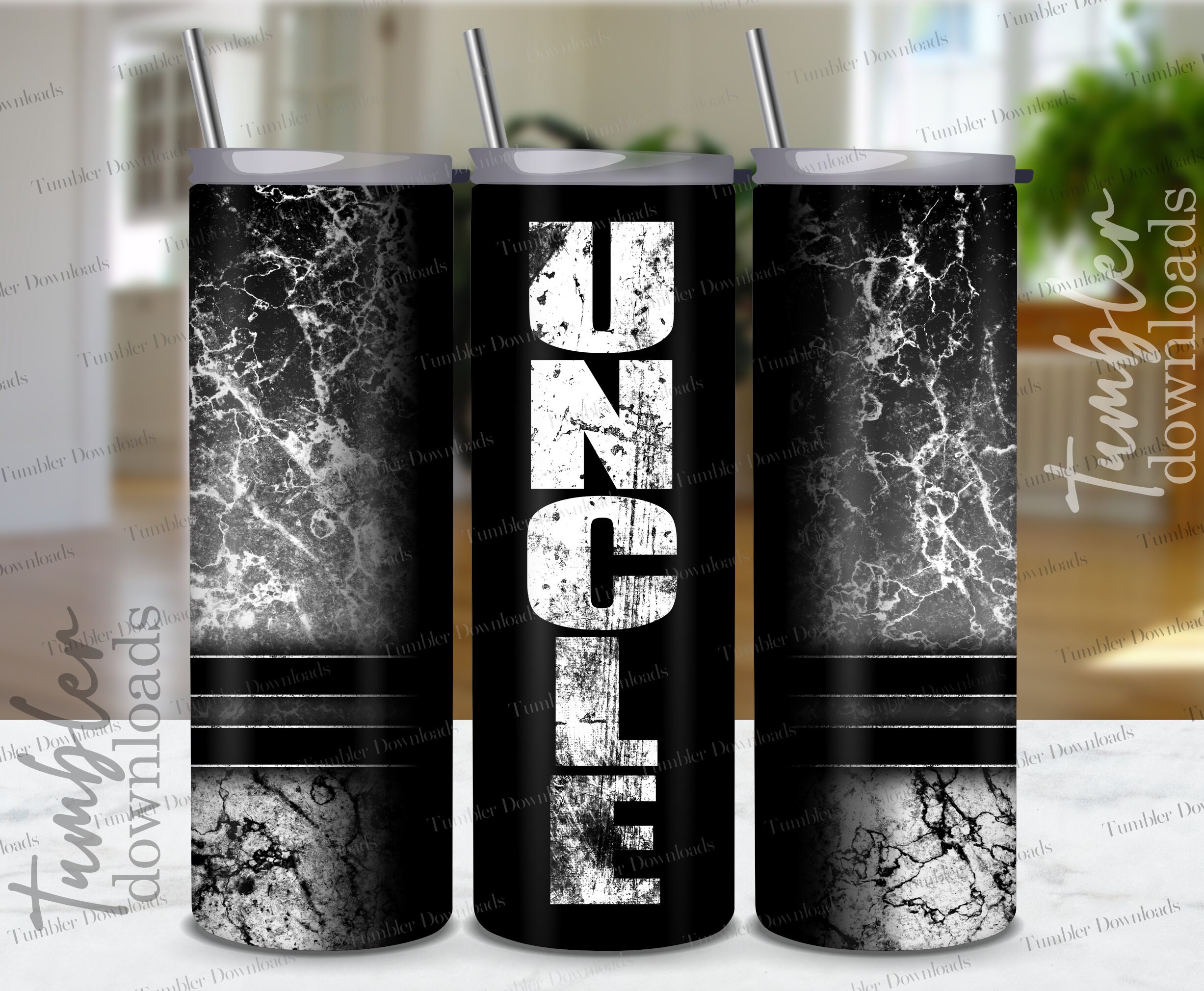 Uncle 20oz Tumbler Wrap: Black Grunge Sublimation Design (PNG Digital ...