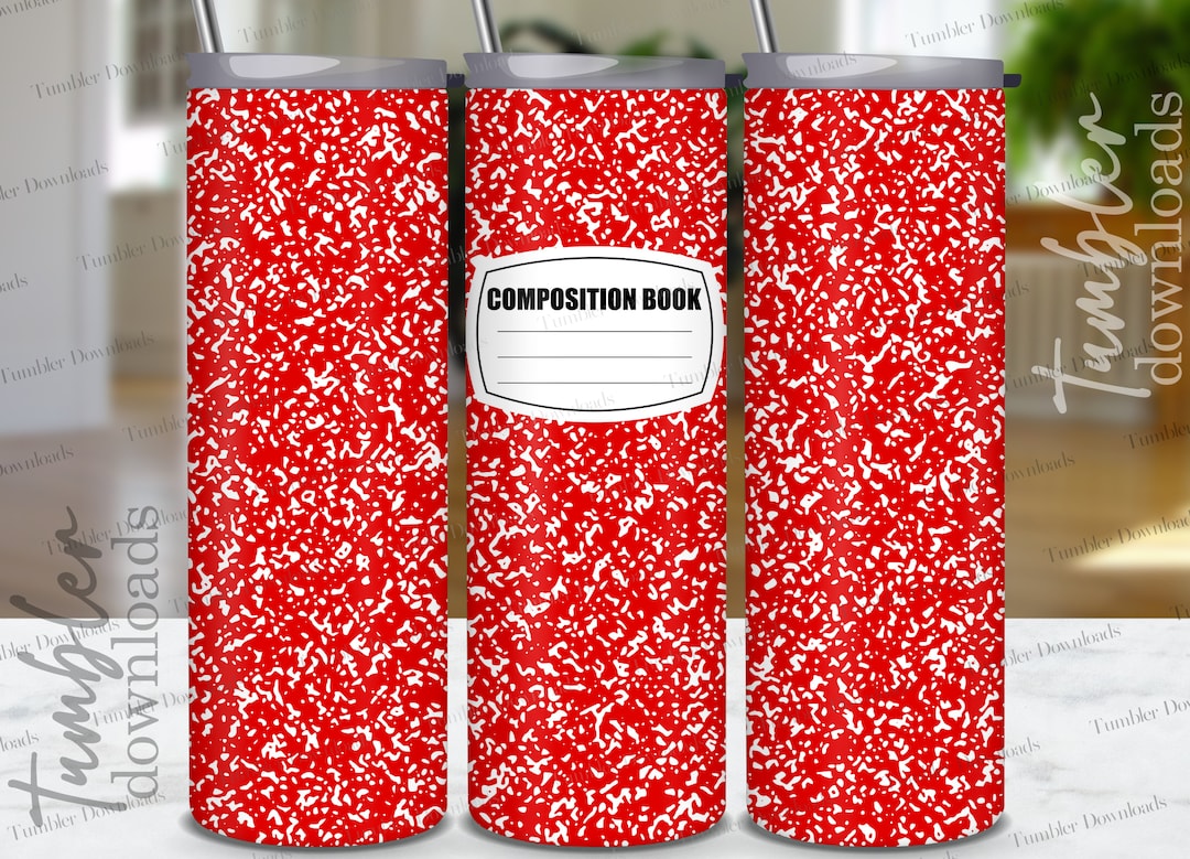 Red Composition Book Tumbler Wrap PNG, Teacher Student School Tumbler ...