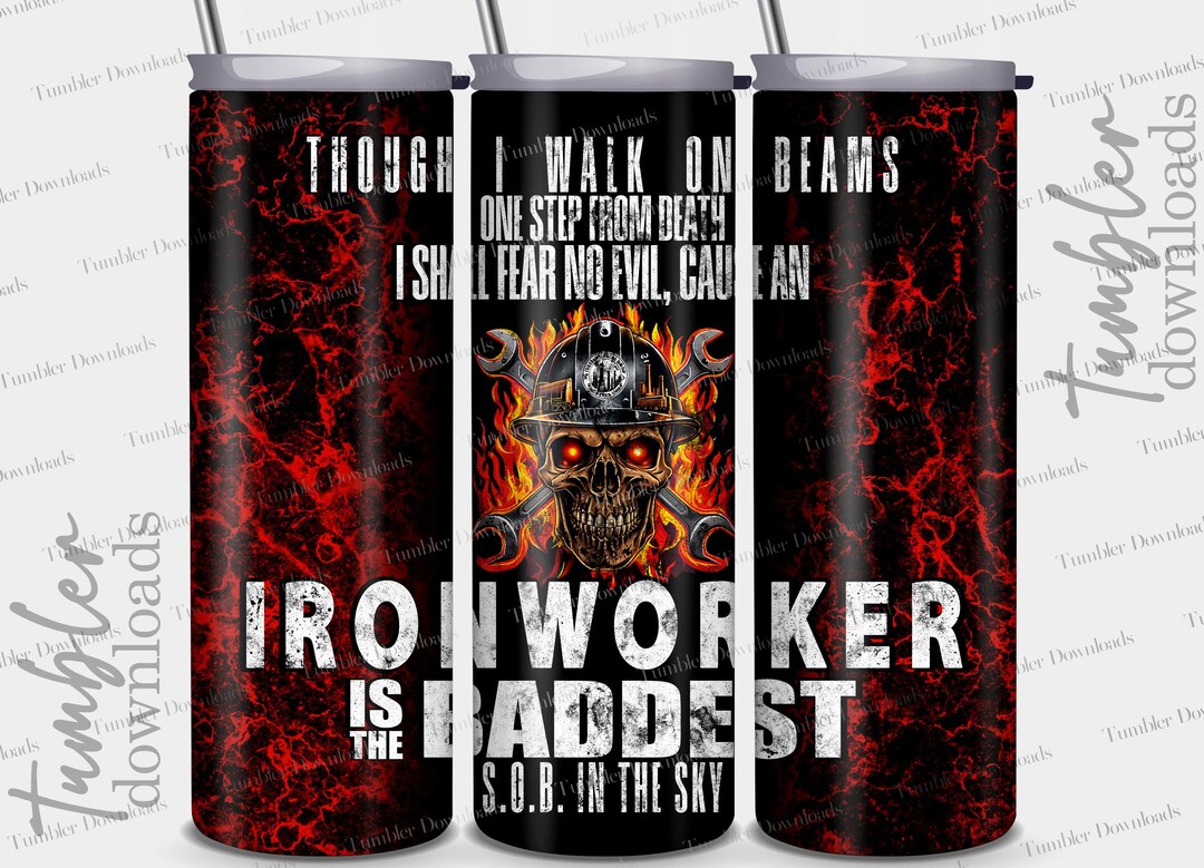 Iron Worker Tumbler Wrap PNG: 20 Oz Skinny Sublimation (digital ...
