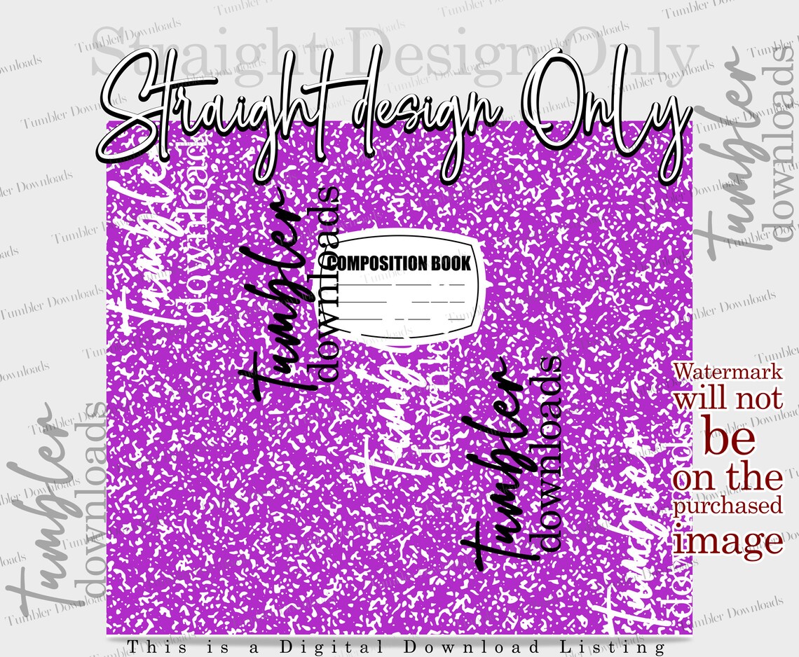Purple Composition Book Tumbler Wrap PNG, Teacher Student School ...