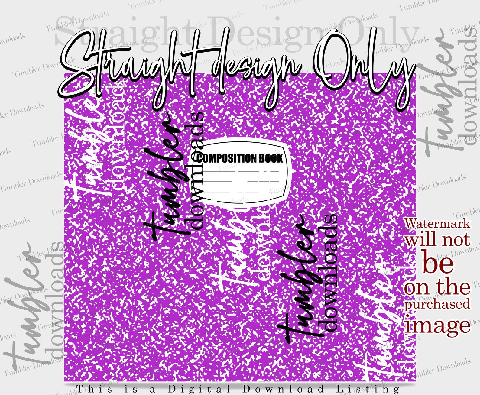 Purple Composition Book Tumbler Wrap PNG, Teacher Student School ...