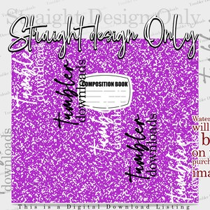Purple Composition Book Tumbler Wrap PNG, Teacher Student School ...