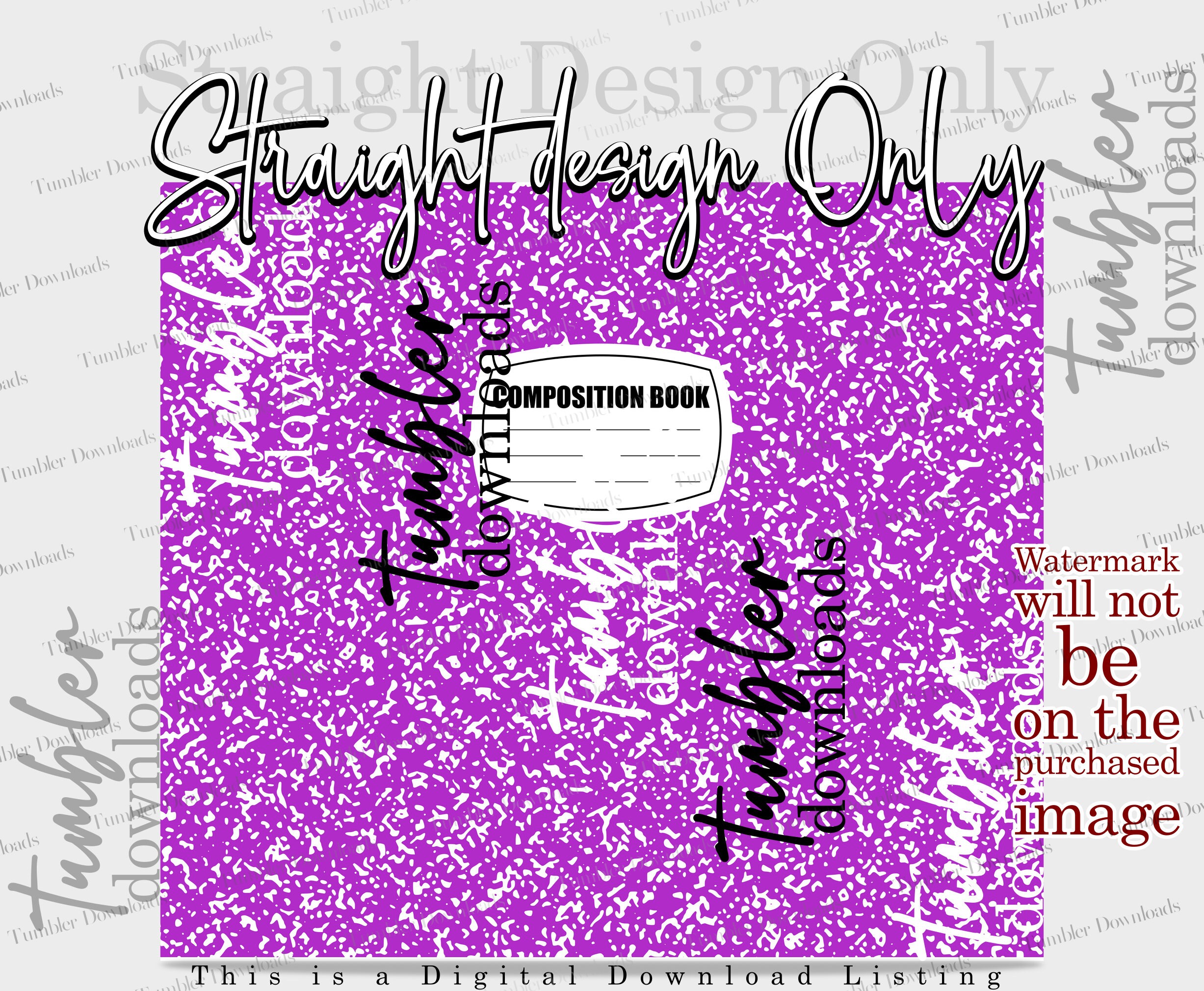 Purple Composition Book Tumbler Wrap PNG, Teacher Student School ...