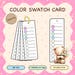 Color Swatch Template, Printable Color Swatch Card, Blank Color Swatch ...
