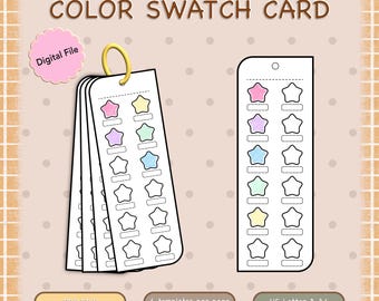 Color Swatch Card, Printable Blank Color Swatch, Marker Color Swatch ...