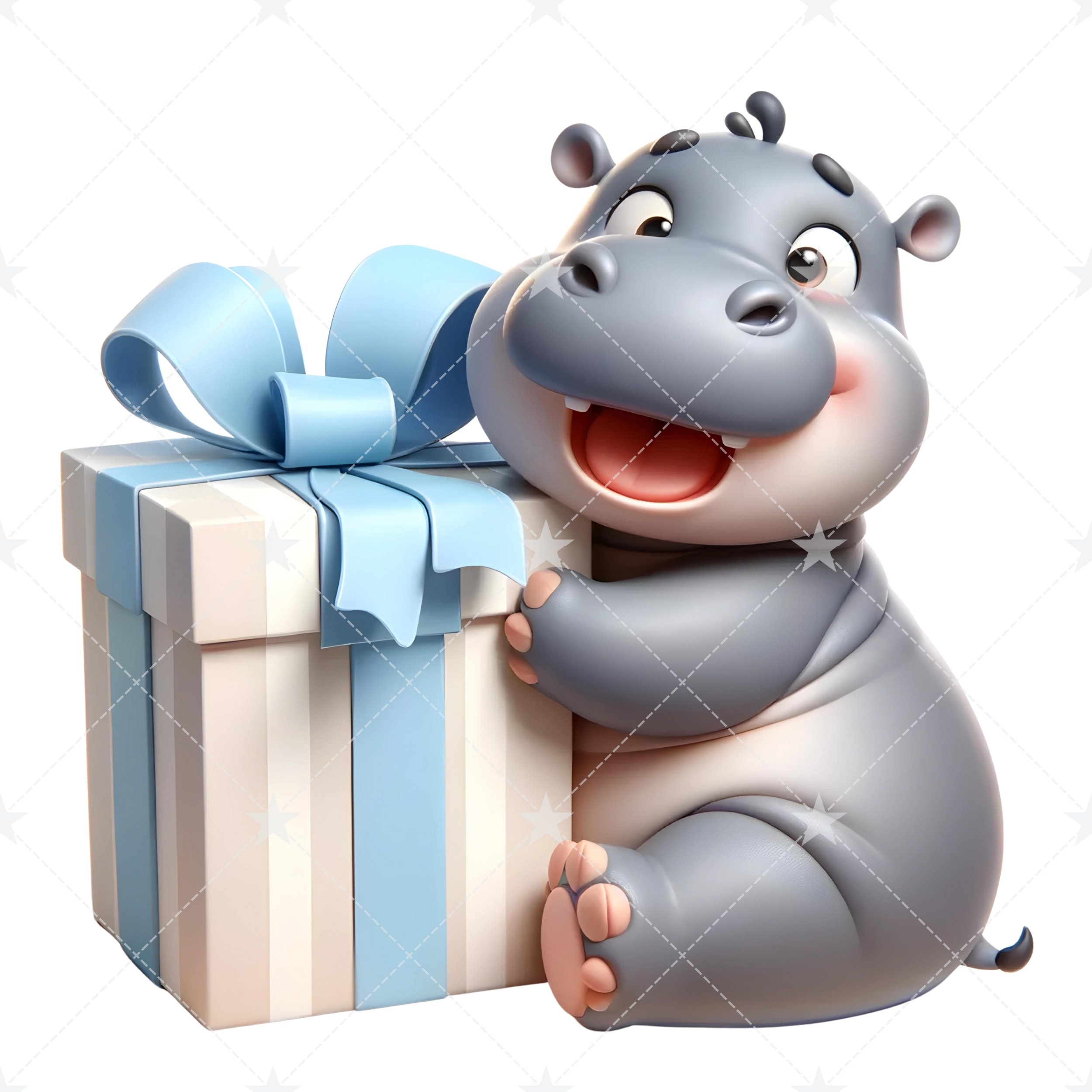 Birthday Animal Clipart Set, Cute Cartoon Party Animals With Presents ...