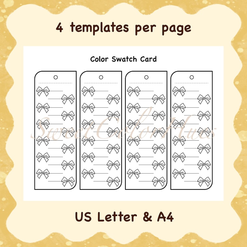 Color Swatch Card, Printable Blank Color Swatch, Marker Color Swatch ...