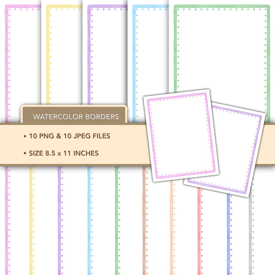 Colorful Watercolor Rectangle Border Design, Pastel Frame Png ...