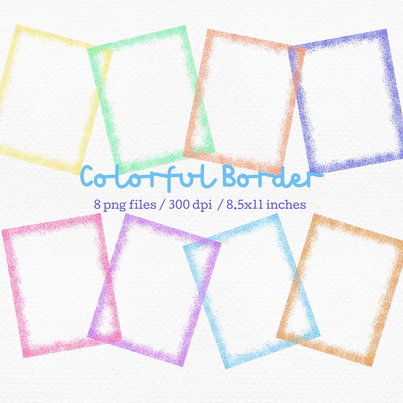 Watercolor Confetti Border Frame Clipart (digital Download) - Etsy