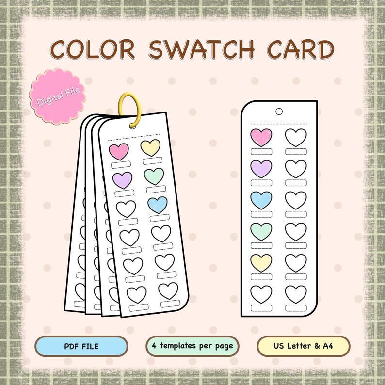 Color Swatch Card Template | Printable Marker & Paint Swatch Chart ...