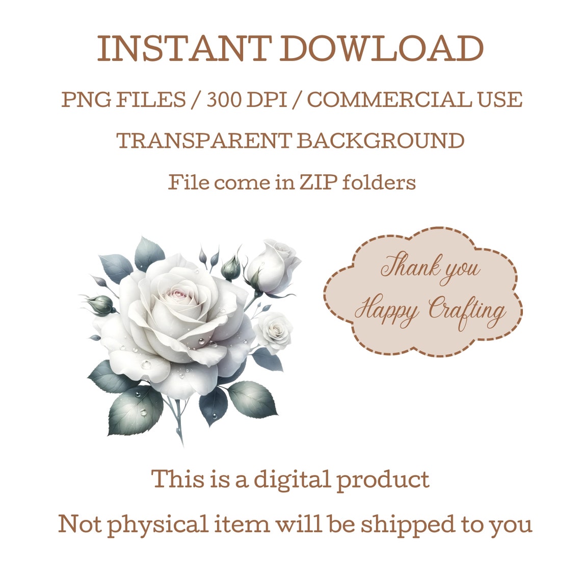 Soft Roses Clipart, Watercolor Rose Set, Flowers Print, Floral Clipart ...