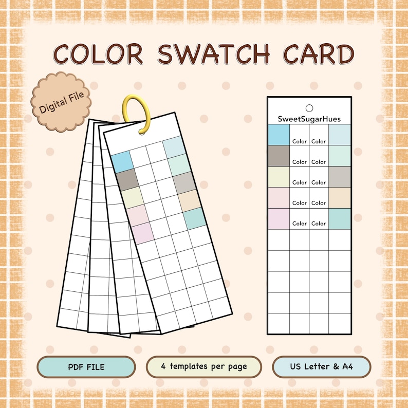 Color Swatch Card Template | Printable Marker & Paint Swatch Chart ...