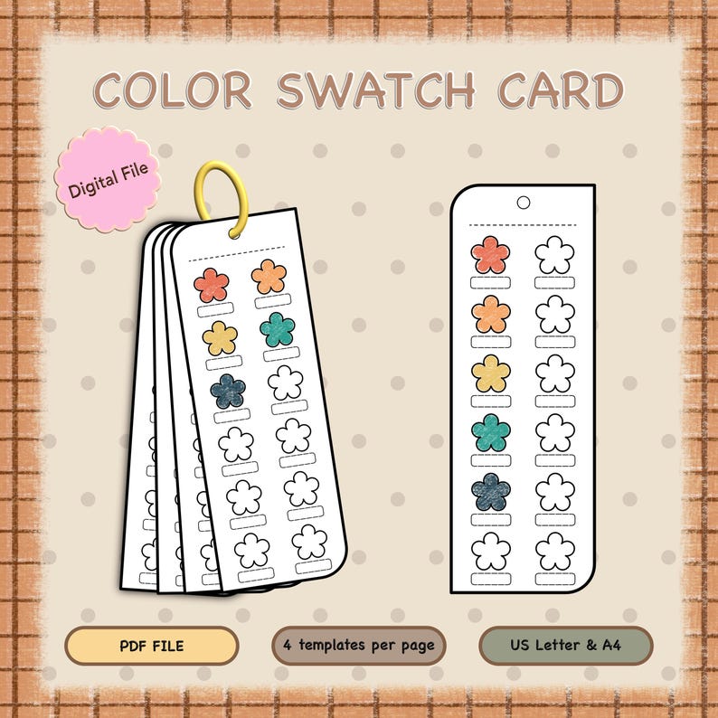 Color Swatch Template, Printable Blank Color Swatch, Marker Color ...