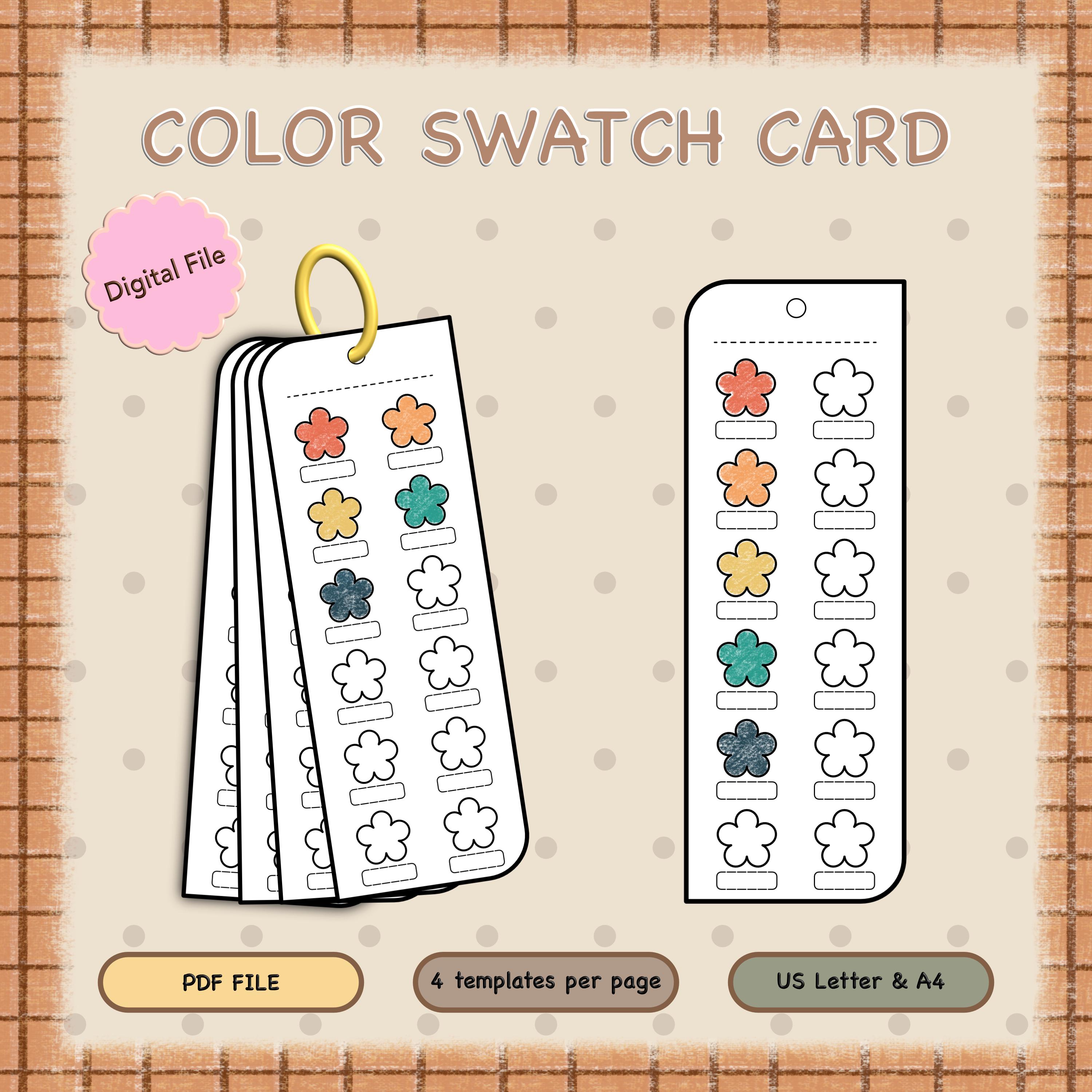 Color Swatch Template, Printable Blank Color Swatch, Marker Color ...