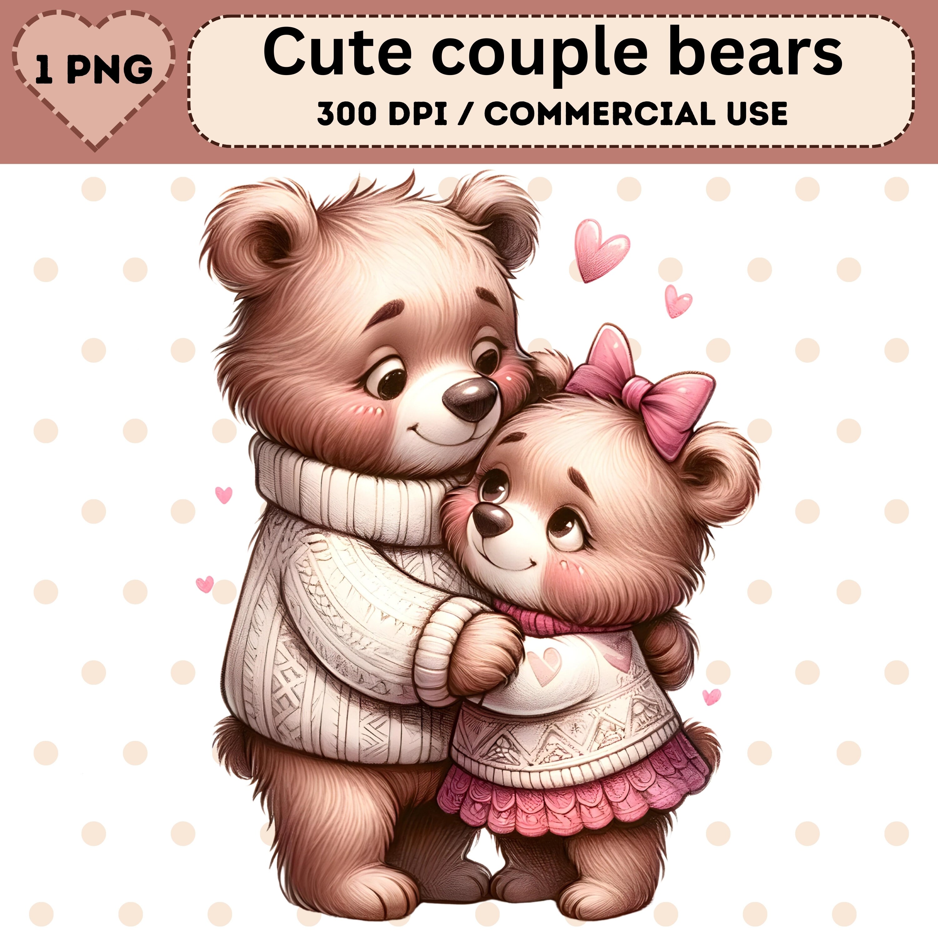 Couple Bears Clipart, Love Bear Clipart, Cute Bear Png, Valentines ...
