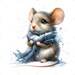 Watercolor Winter Mouse Clipart, Cute Mouse With Scarf, Christmas Mouse ...