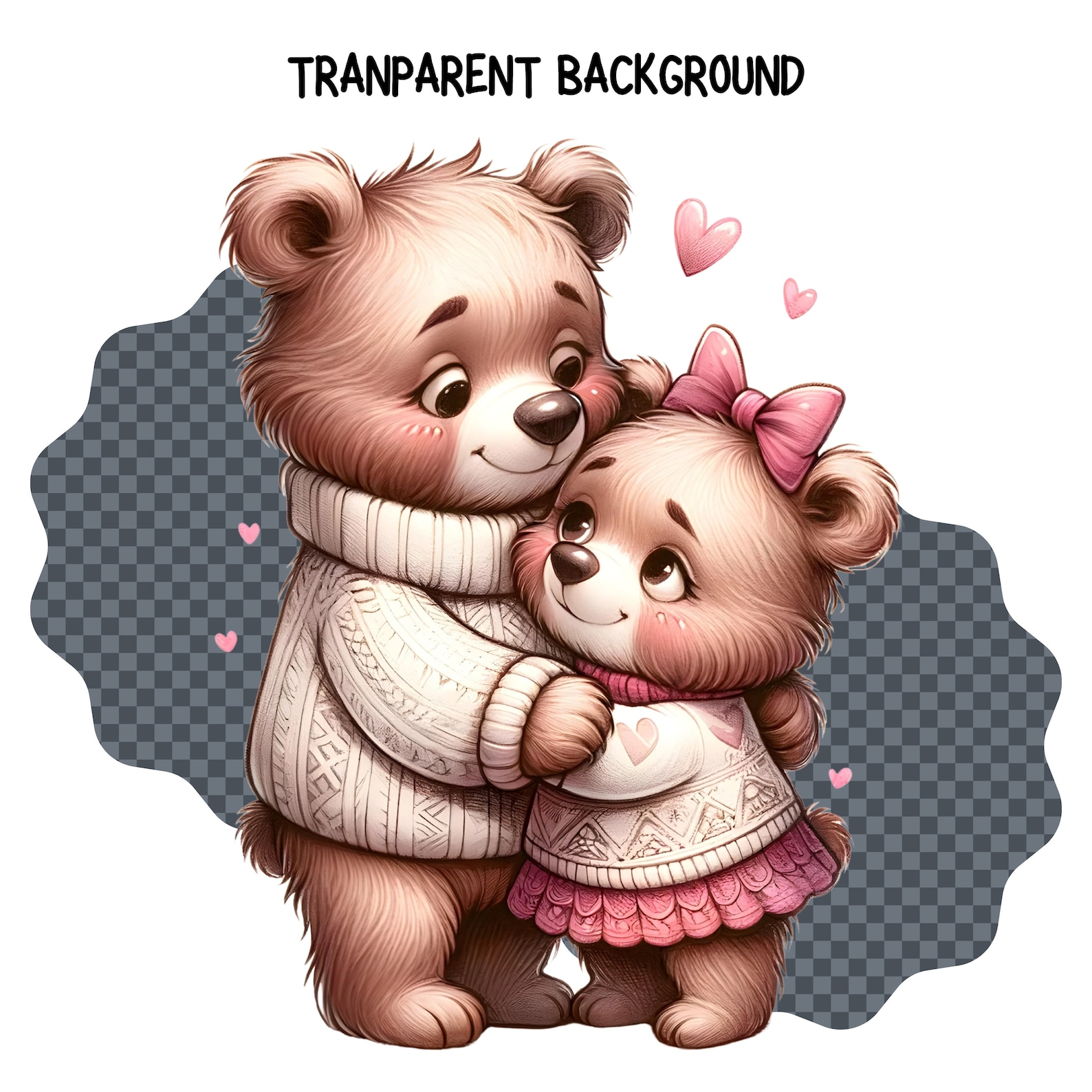 Couple Bears Clipart, Love Bear Clipart, Cute Bear Png, Valentines ...