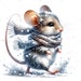 Watercolor Winter Mouse Clipart, Cute Mouse With Scarf, Christmas Mouse ...