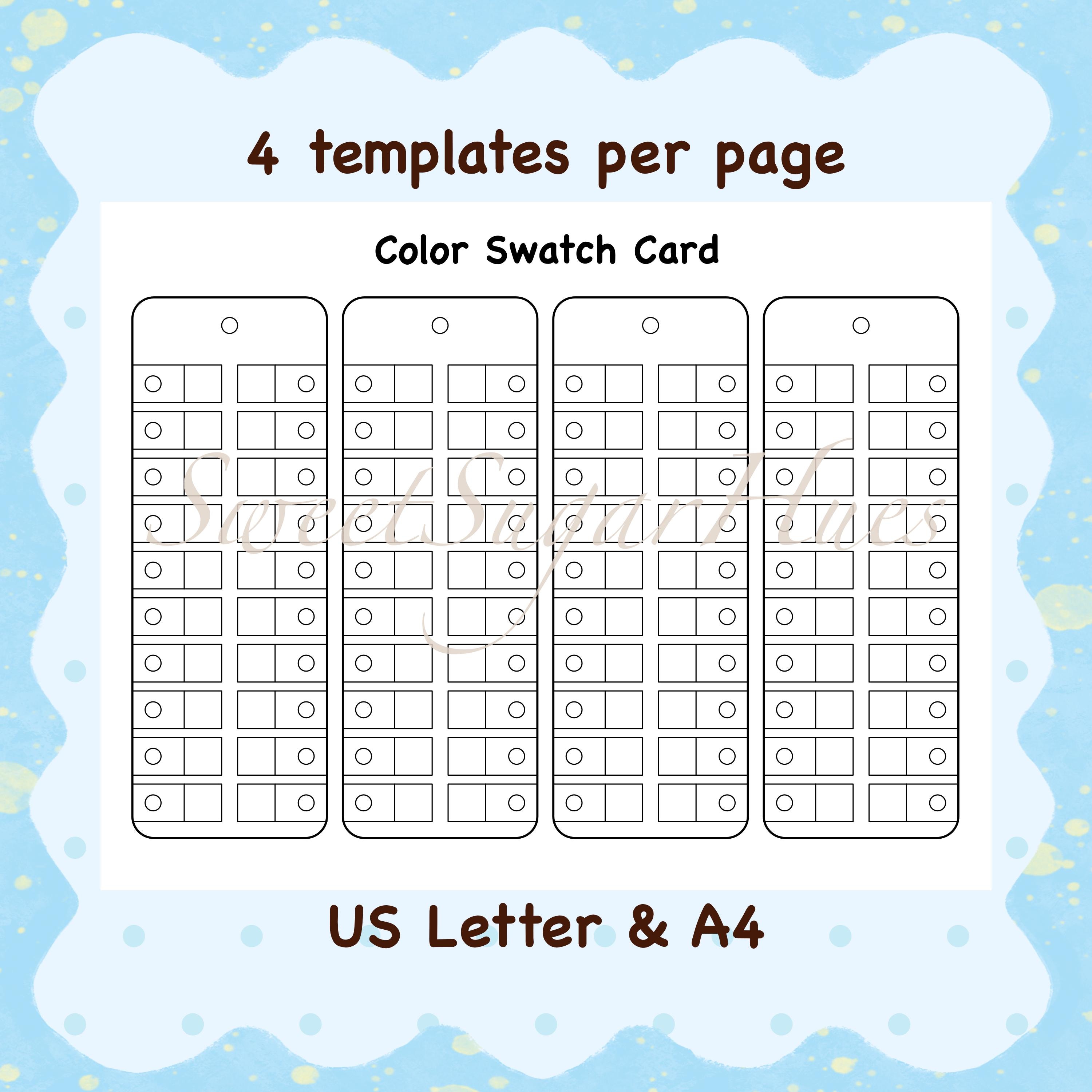 Color Swatch Template, Printable Blank Color Chart for Paint, Digital ...