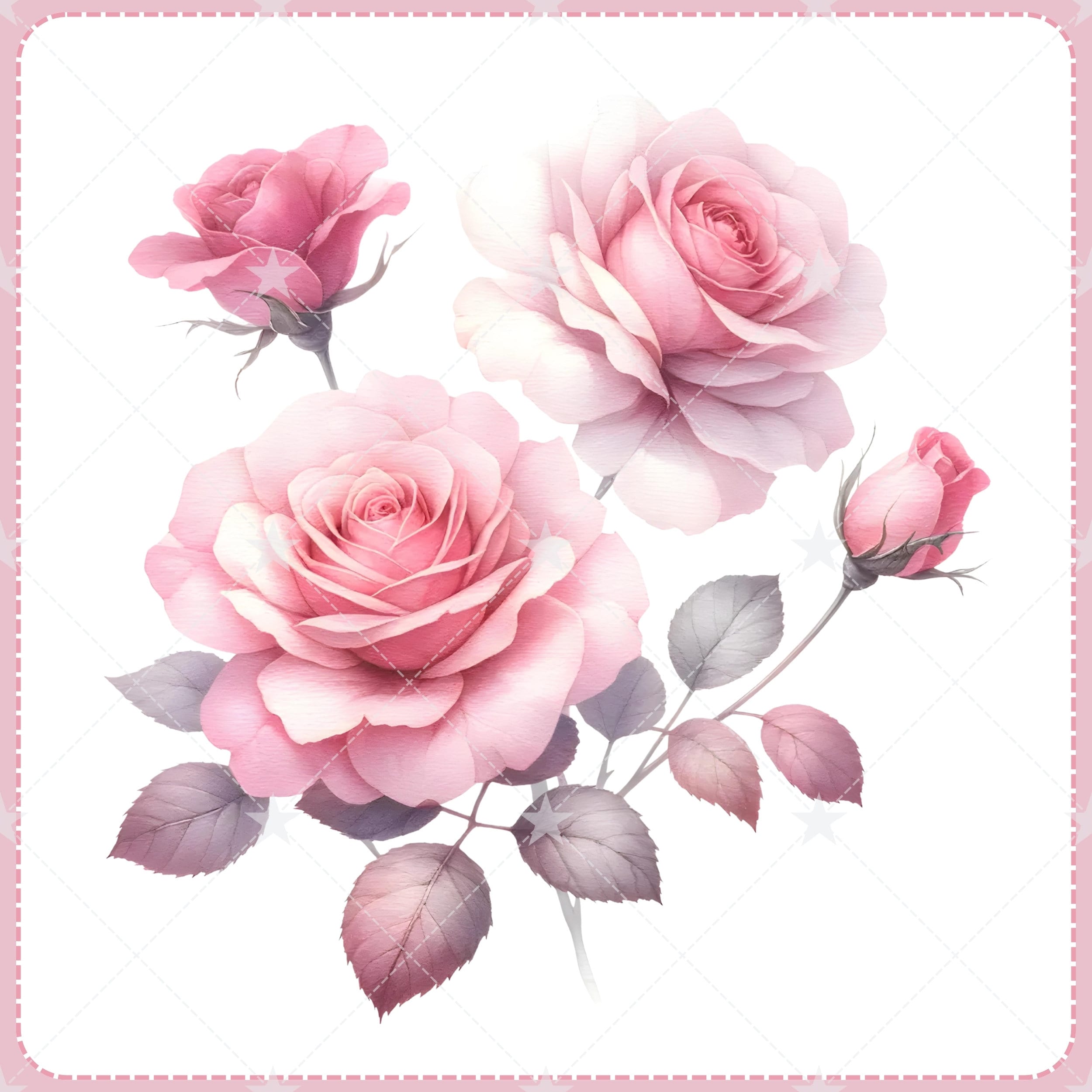 Watercolor Soft Roses Clipart, Flowers Print, Floral Clipart, Roses ...