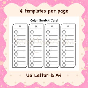 Color Swatch Template, Printable Color Swatch Card, Blank Color Swatch ...