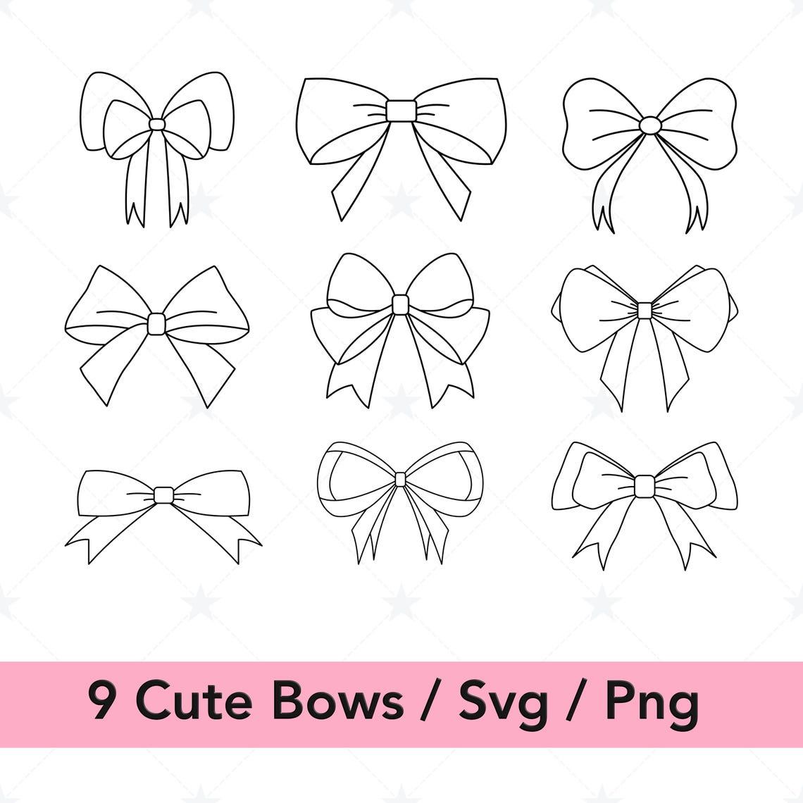 Hand Drawn Bow Svg Png, Coquette Bows Clipart, Cute Bows, Vector Bow ...