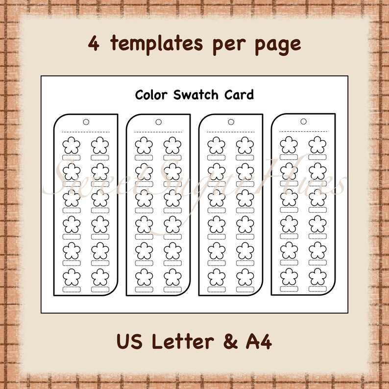 Color Swatch Template, Printable Blank Color Swatch, Marker Color ...