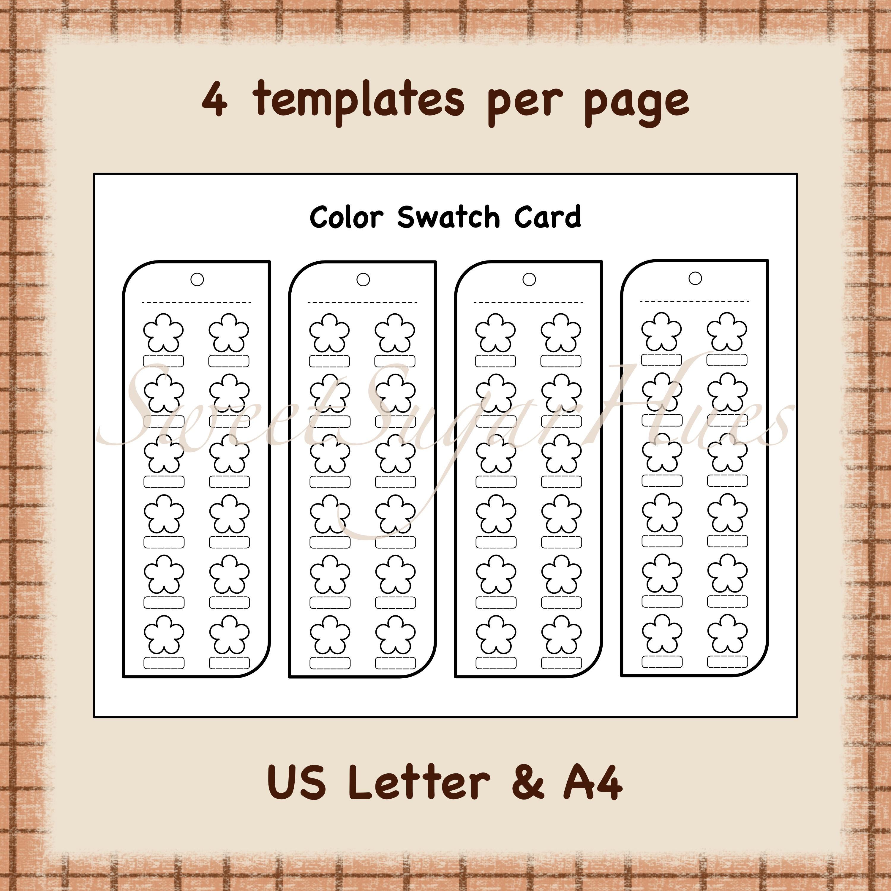 Color Swatch Template, Printable Blank Color Swatch, Marker Color ...